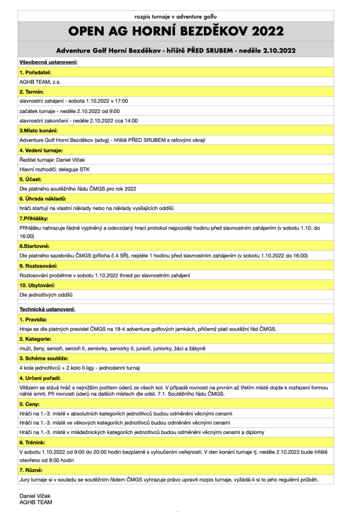 OPEN HORNI BEZDEKOV 2022 | Czech Adventure Golf